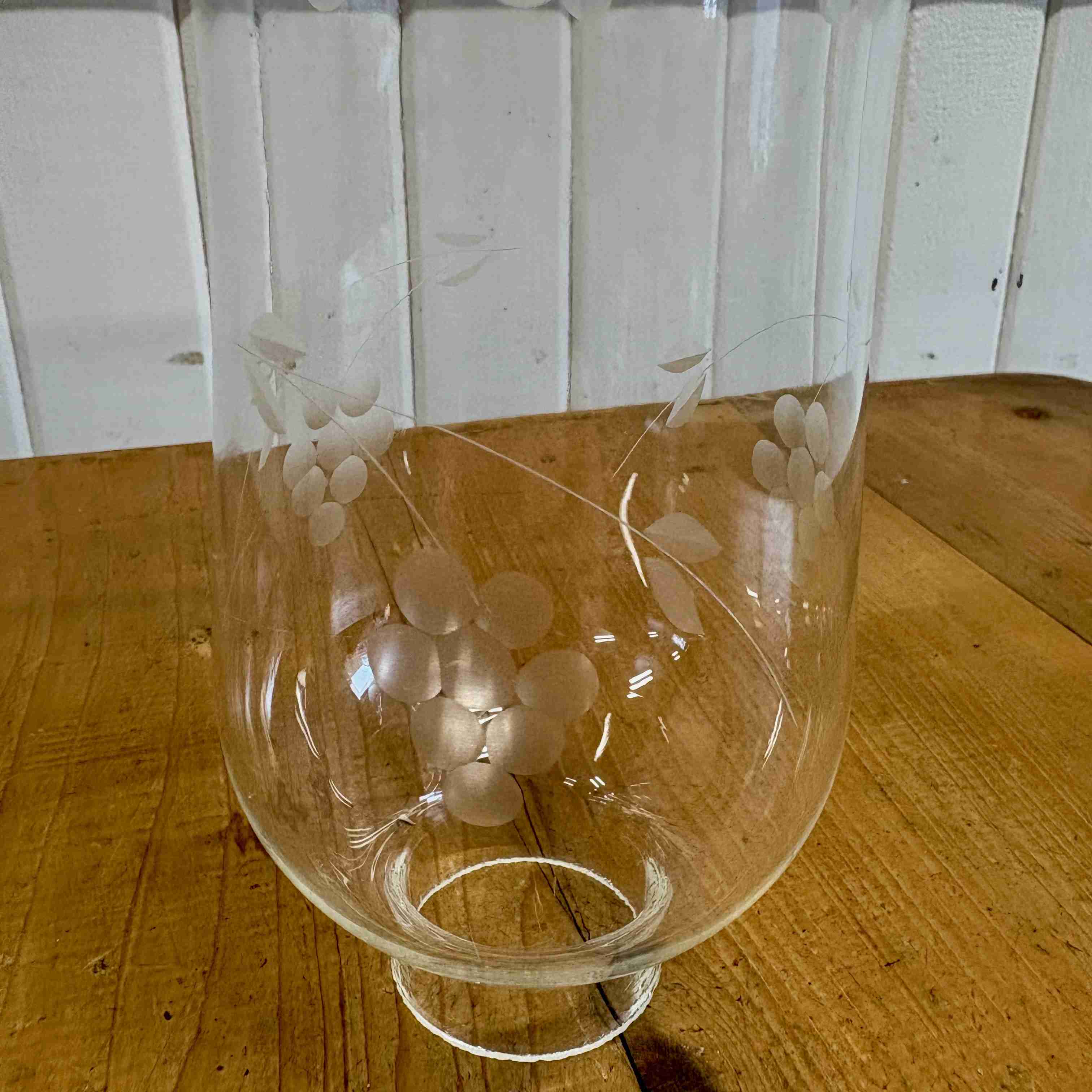 Vintage Hurricane Glass Lamp Shade Historic House Salvage